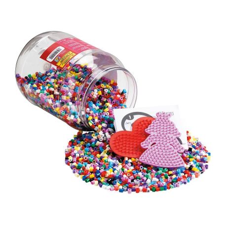 Perler i rosa nuancer + plader - 7000 stk. midi - Hama