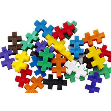 50 stk. BIG Basic klodser i blå metal kuffert - Plus Plus