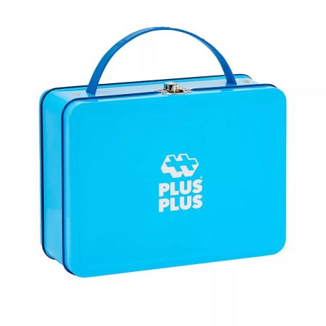 600 stk. Mini klodser & byggeplade i blå metal kuffert - Plus Plus